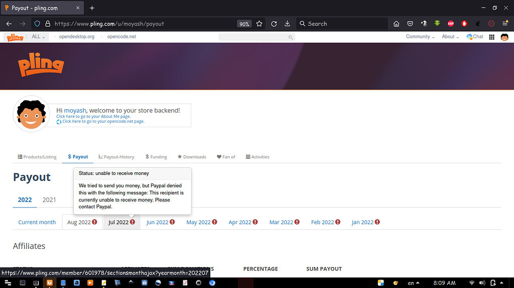 Payout error and previous payouts - Payments - Community Boards